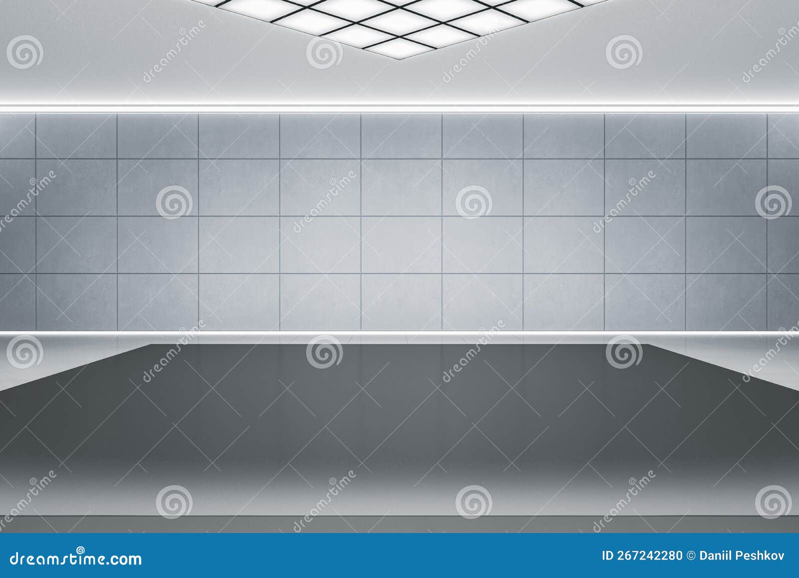 Contemporary Garage Interior with Ceiling and Tile Walls. Parking and ...