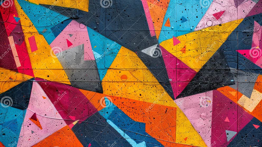 Contemporary Graffiti Artwork Featuring Geometric Patterns and Sharp ...