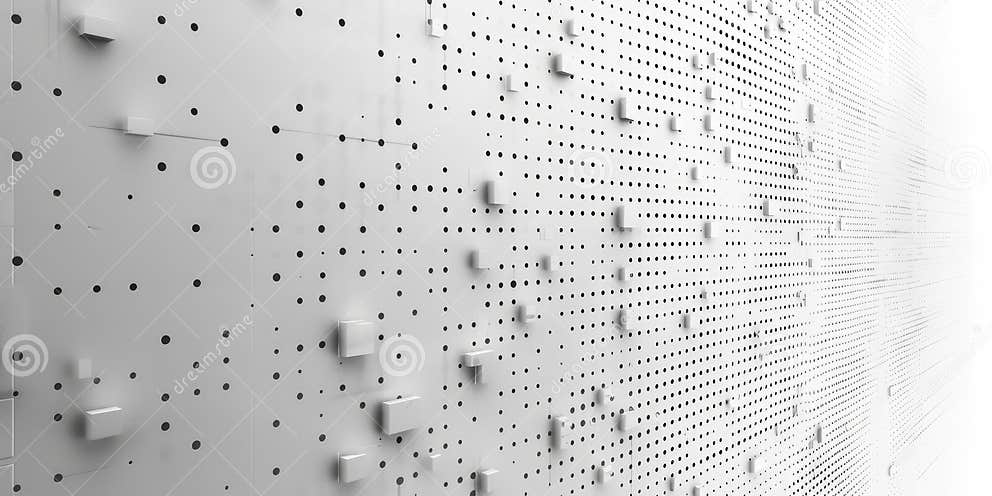Contemporary Grid Pattern Texture Featuring Raised Squares on a White ...