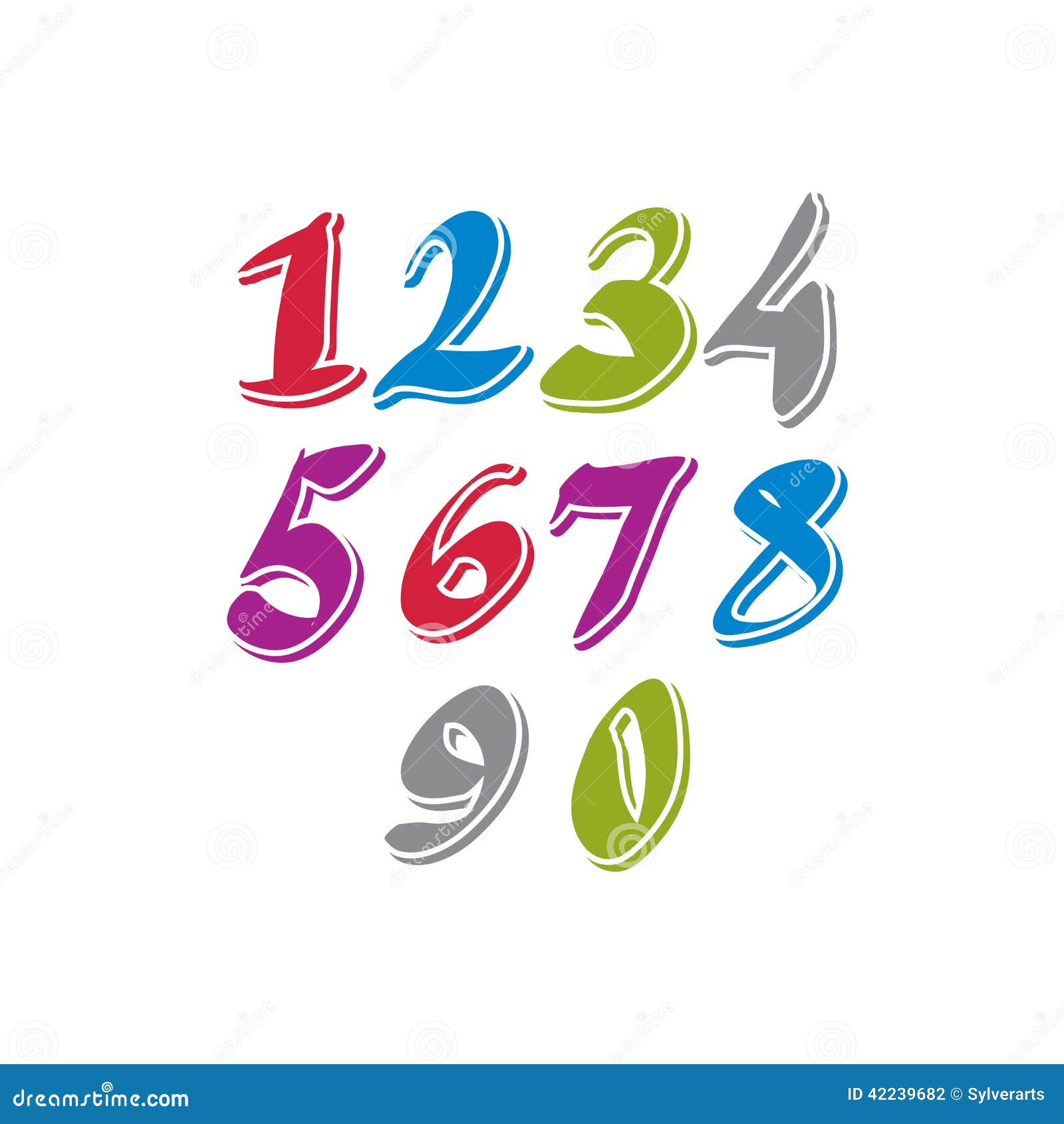 Contemporary Handwritten Vector Digits, Vector Numerals | CartoonDealer ...