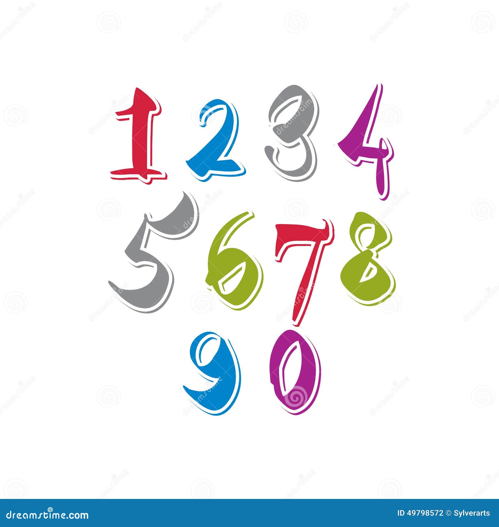 Contemporary Handwritten Vector Digits, Vector Numerals | CartoonDealer ...
