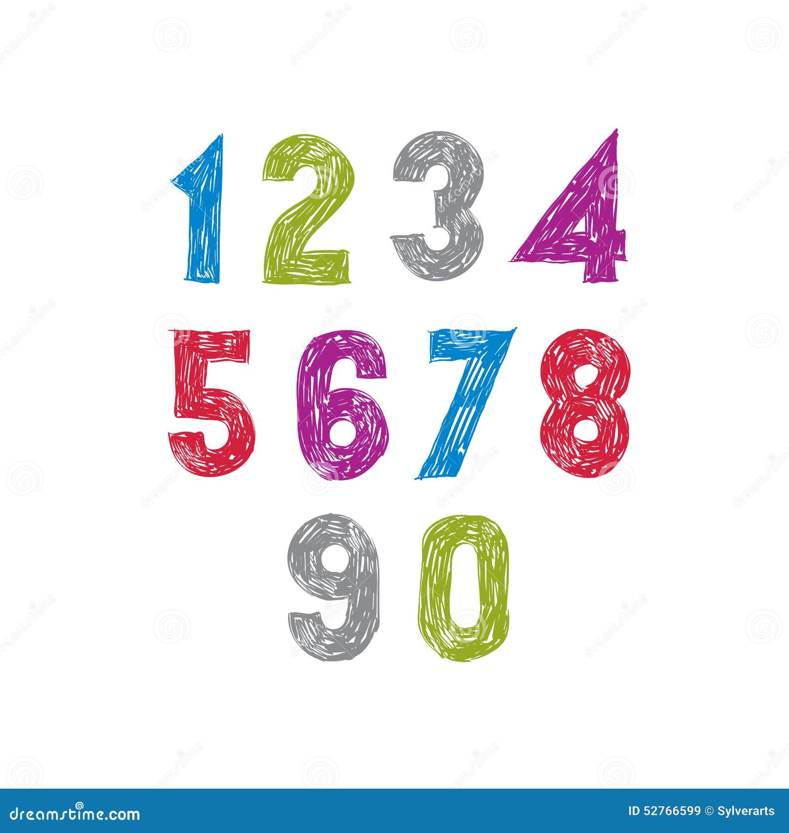 Contemporary Handwritten Vector Digits, Vector Numerals | CartoonDealer ...