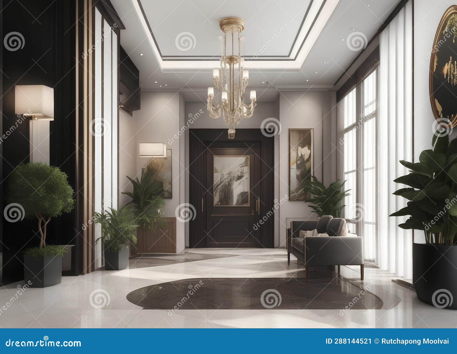 Contemporary Hotel Interior Design, Hotel Lobby, Rest Area Stock Image ...