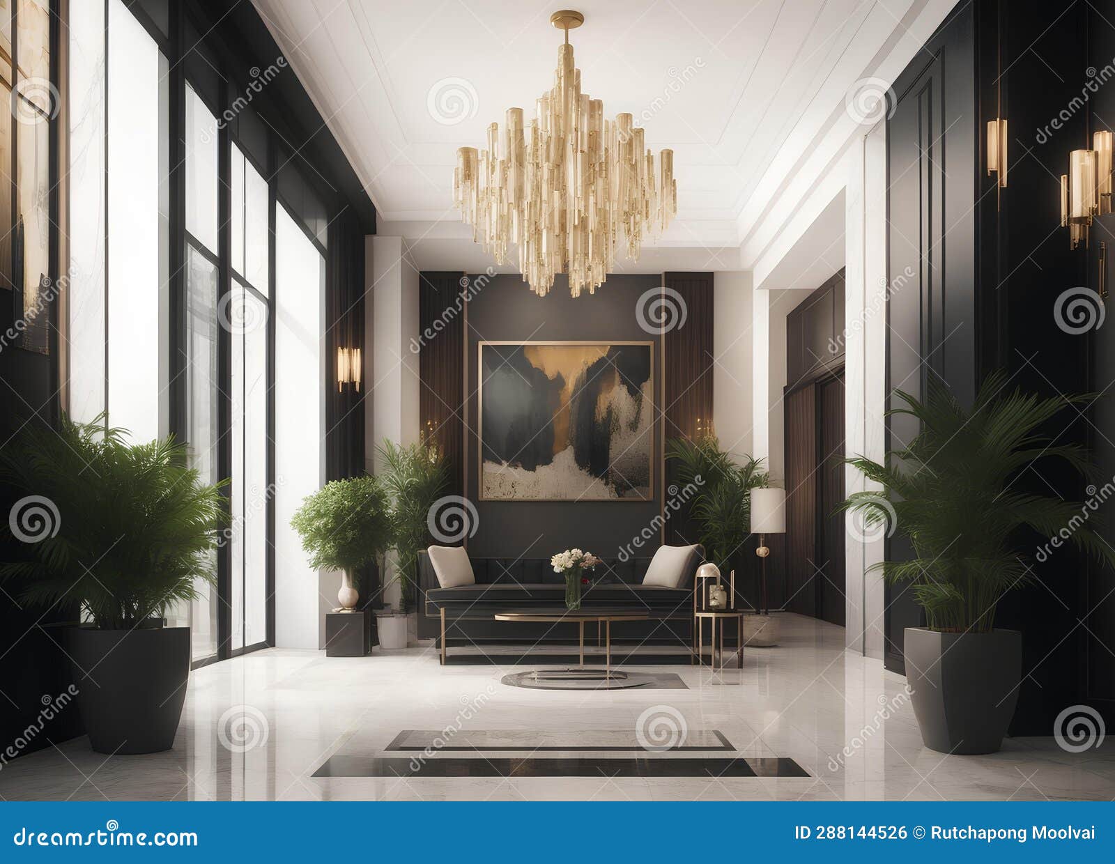 Contemporary Hotel Interior Design, Hotel Lobby, Rest Area Stock Photo ...