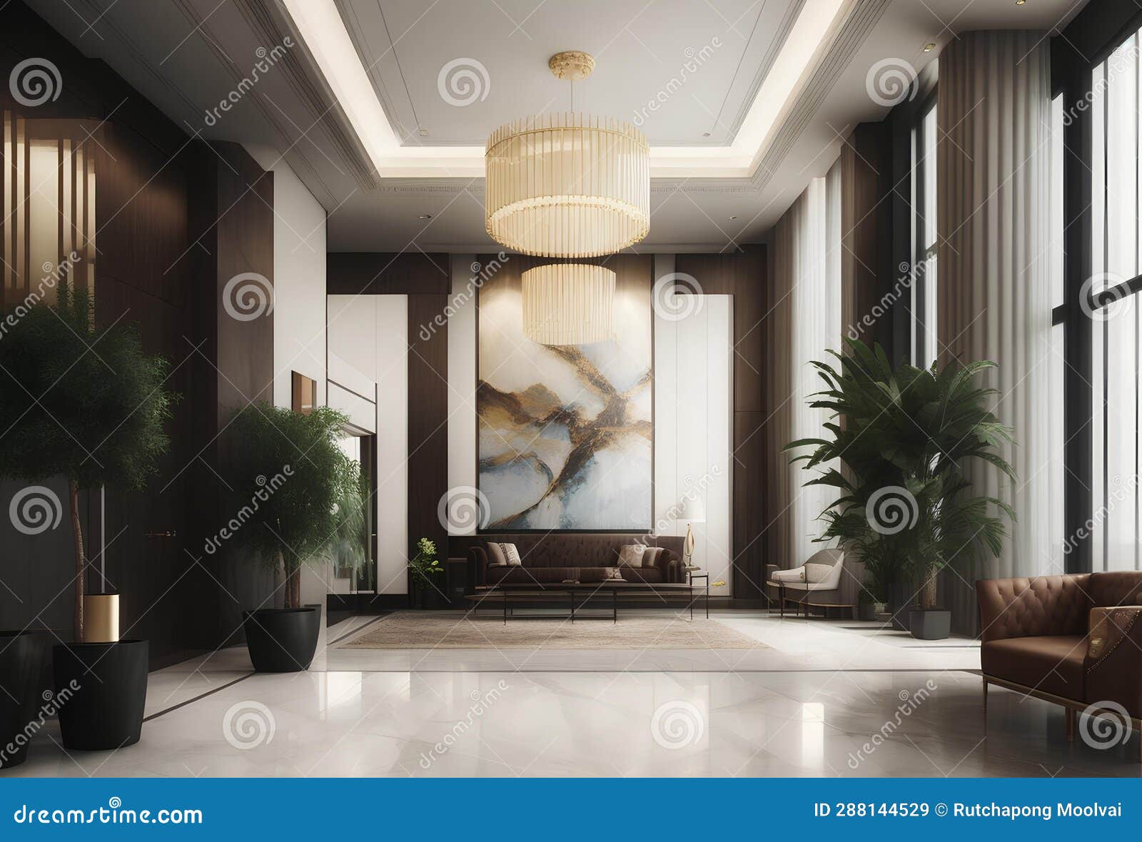 Contemporary Hotel Interior Design, Hotel Lobby, Rest Area Stock Image ...