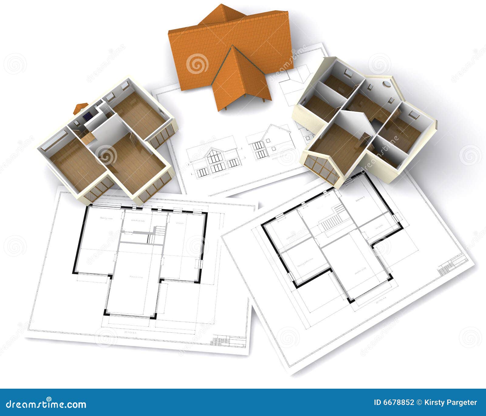 Contemporary House Drawing In Modular Constructivism Style Stock Photo ...