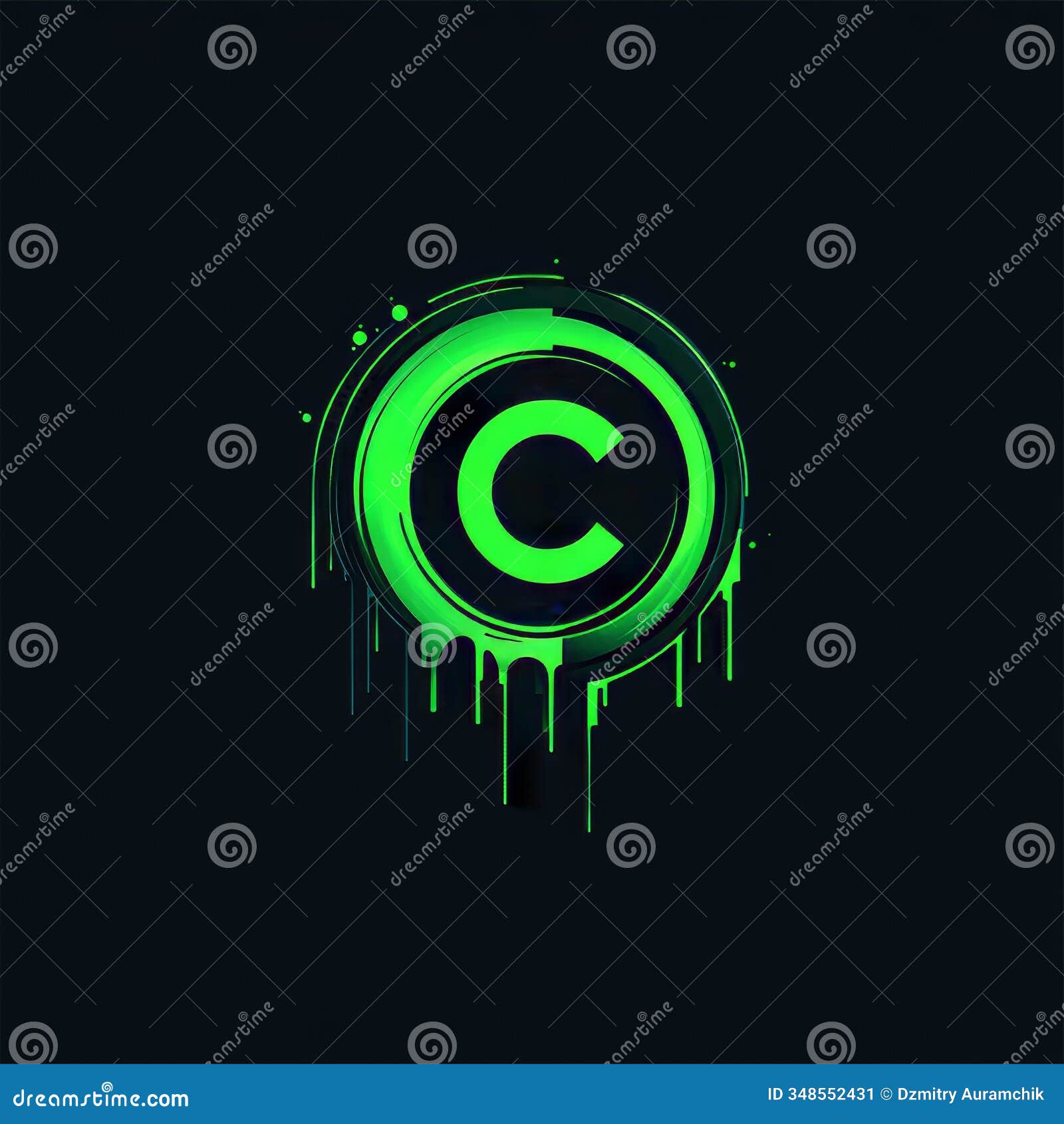 Contemporary Illustration Featuring an Abstract Green Circle and a ...