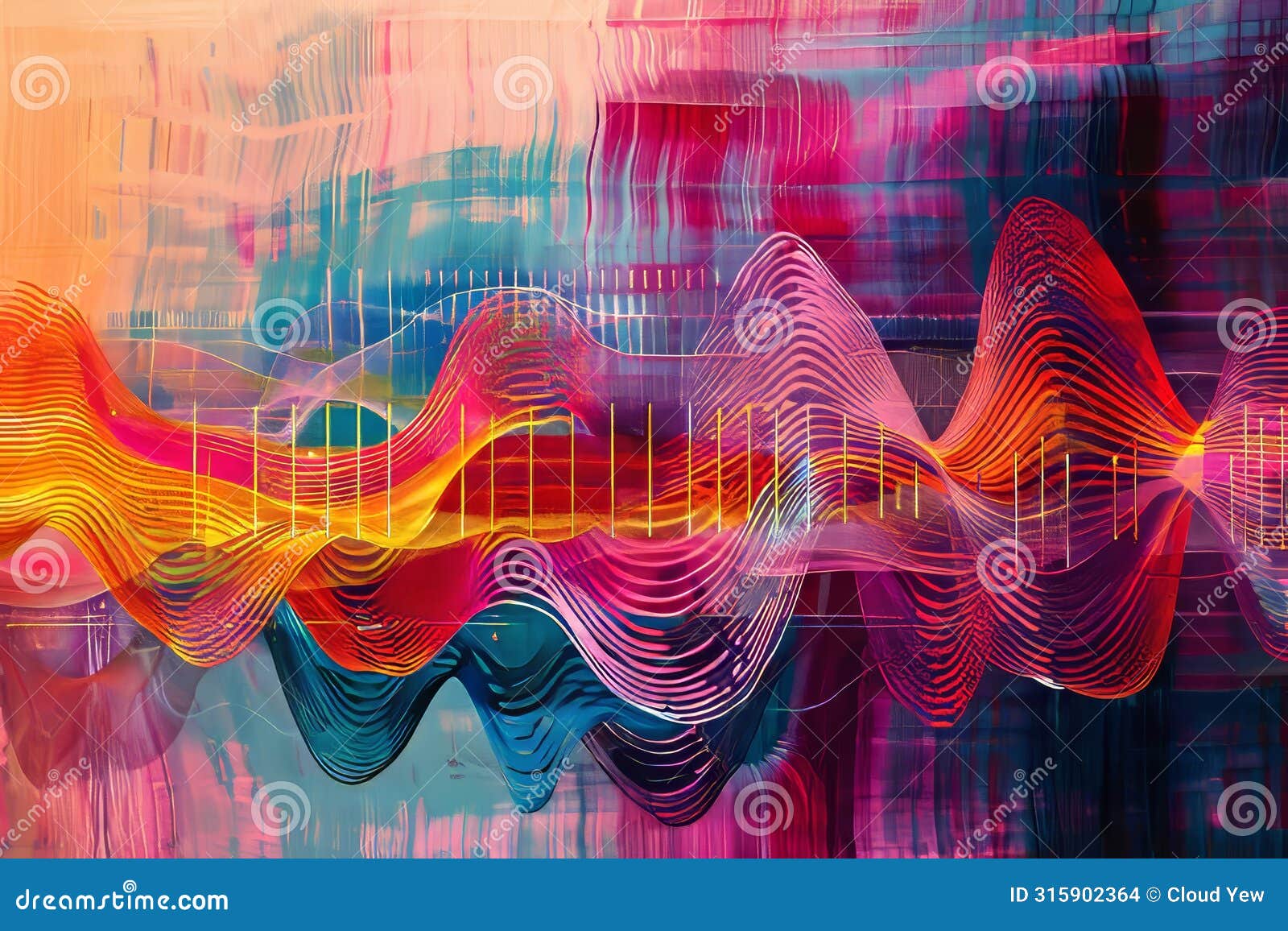 Contemporary Illustration of Sound Wave Frequencies Stock Illustration ...