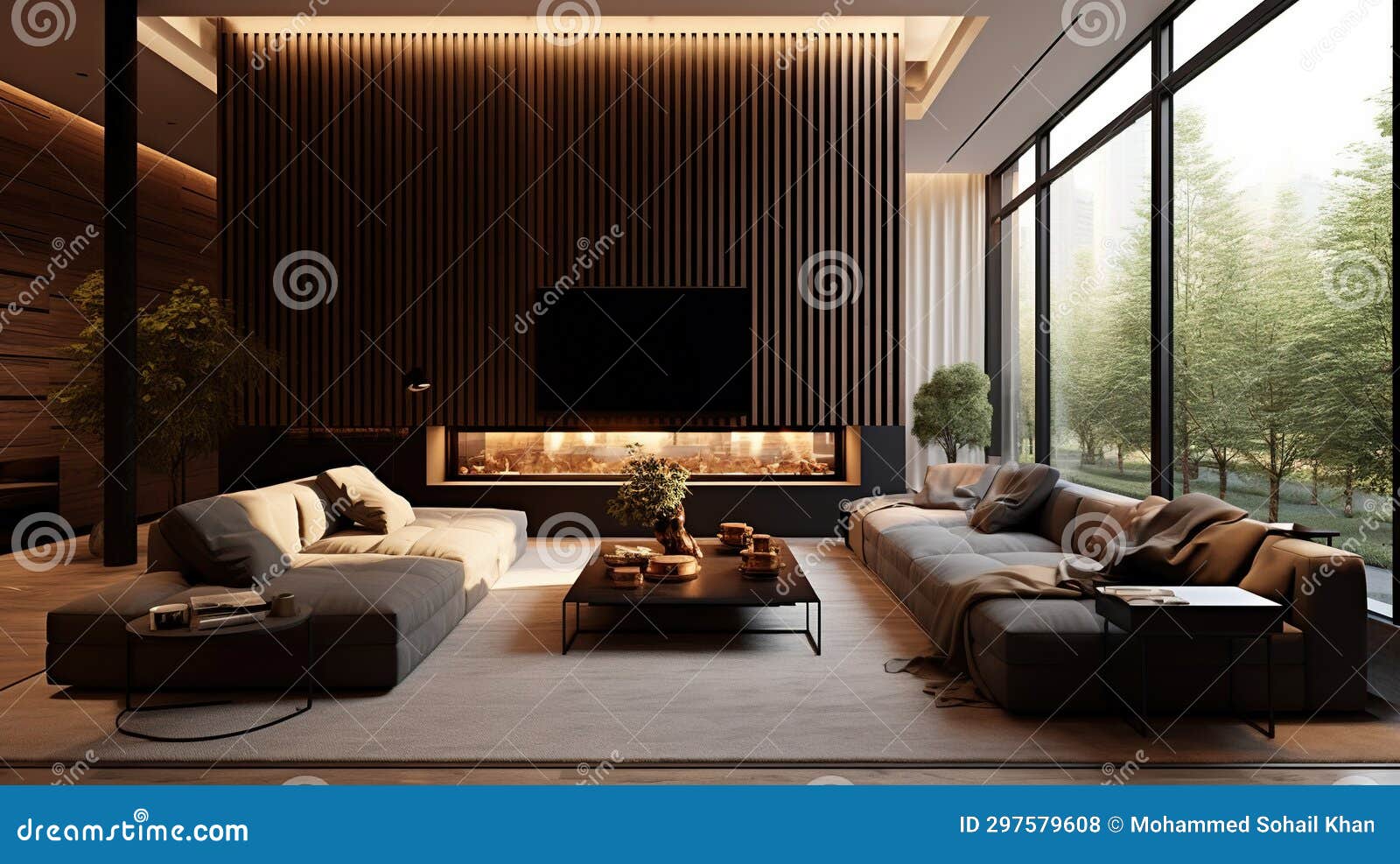 Contemporary Interior Design of the Modern Living Room Background Stock ...