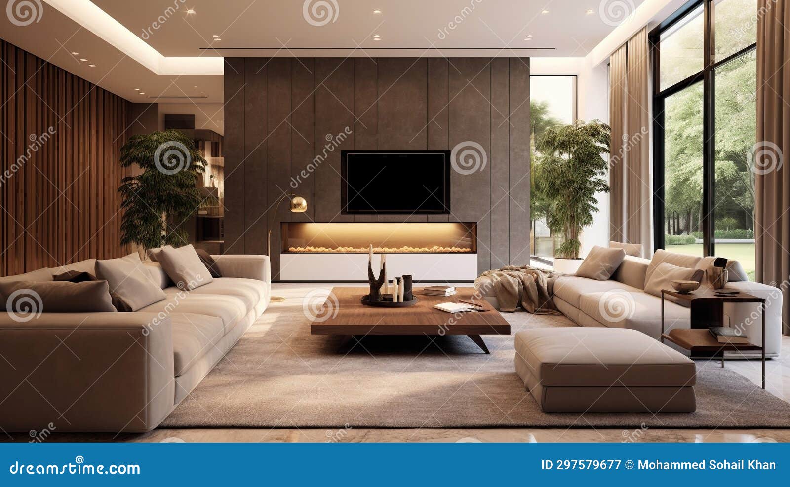 Contemporary Interior Design of the Modern Living Room Background Stock ...