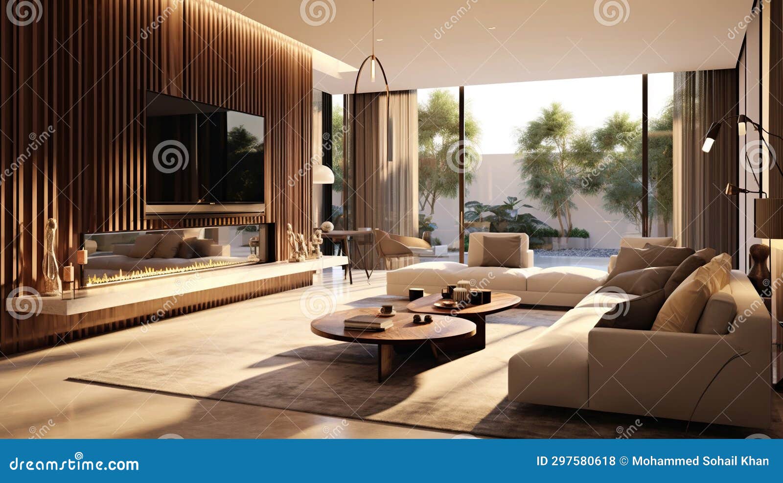 Contemporary Interior Design of the Modern Living Room Background Stock ...