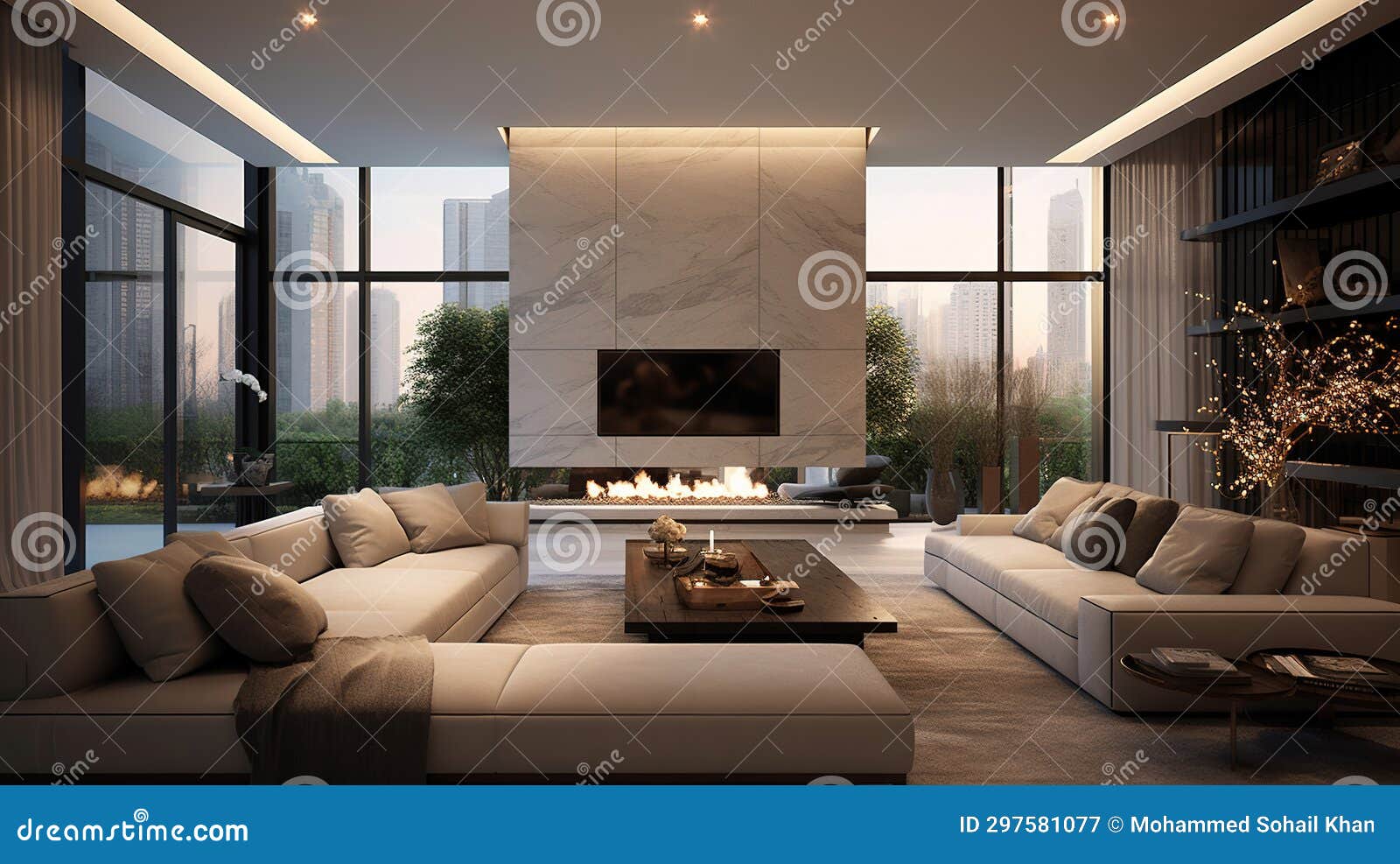Contemporary Interior Design of the Modern Living Room Background Stock ...
