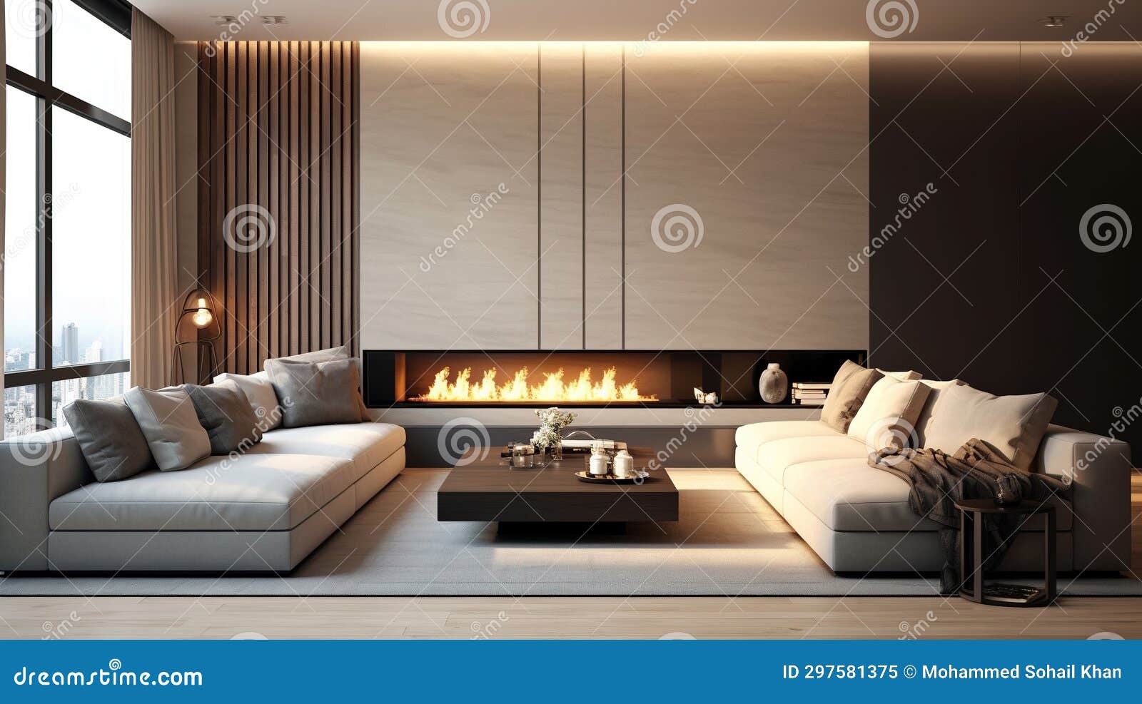 Contemporary Interior Design of the Modern Living Room Background Stock ...