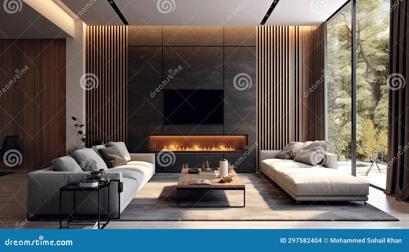 Contemporary Interior Design of the Modern Living Room Background Stock ...