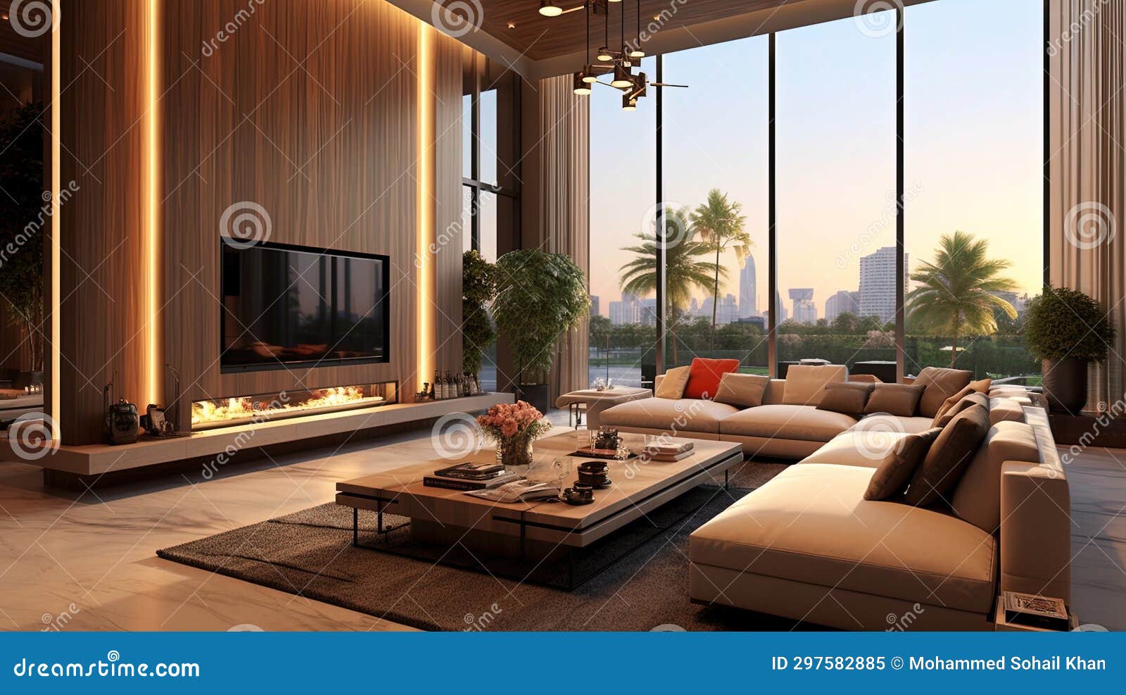 Contemporary Interior Design of the Modern Living Room Background Stock ...