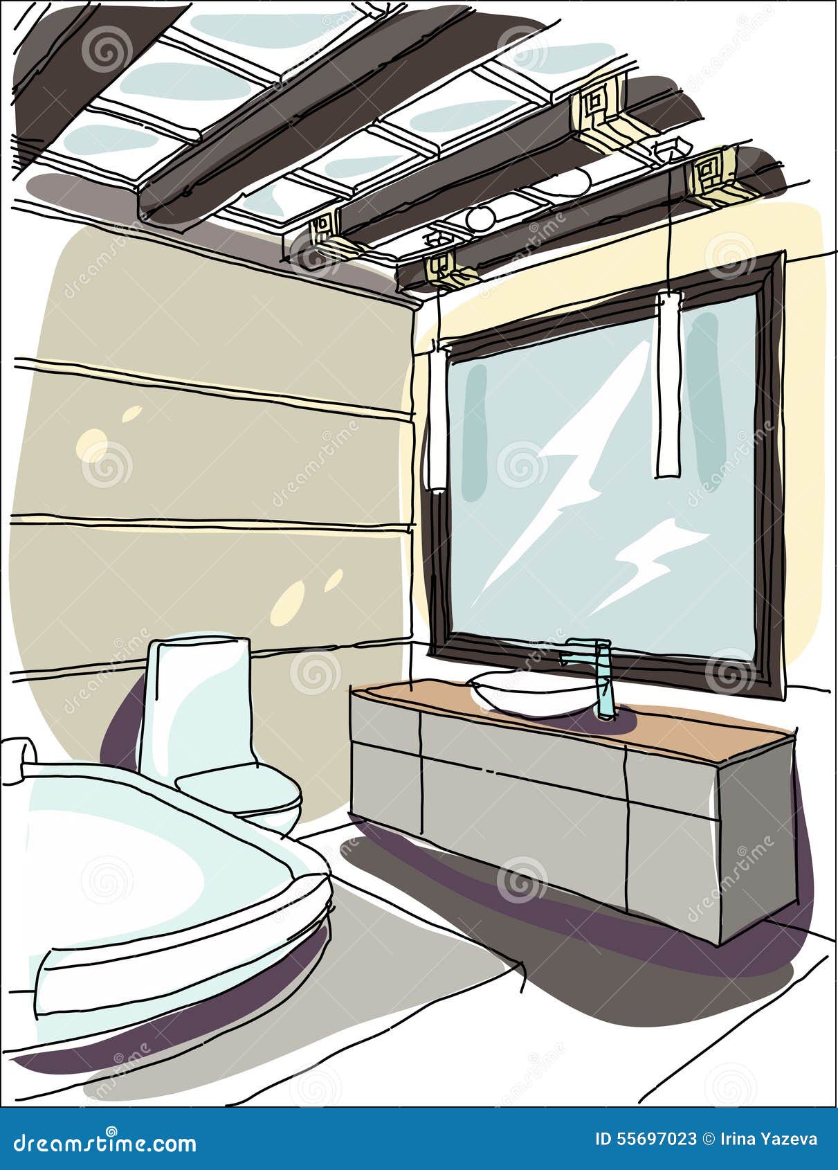 Contemporary Interior Doodles. Stock Vector - Illustration of house ...