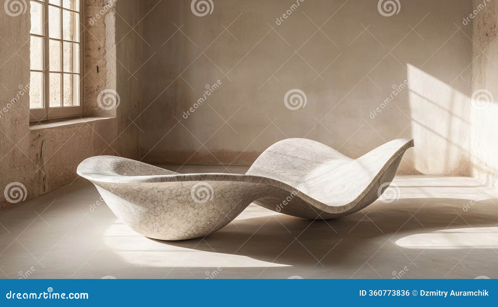 A Contemporary Interior Features a Marble Abstract Sculpture, Lit Up ...