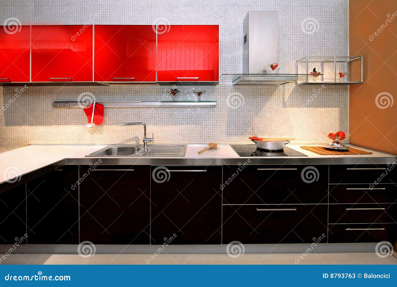 Contemporary Kitchen Counter Stock Image - Image of interior, indoors ...