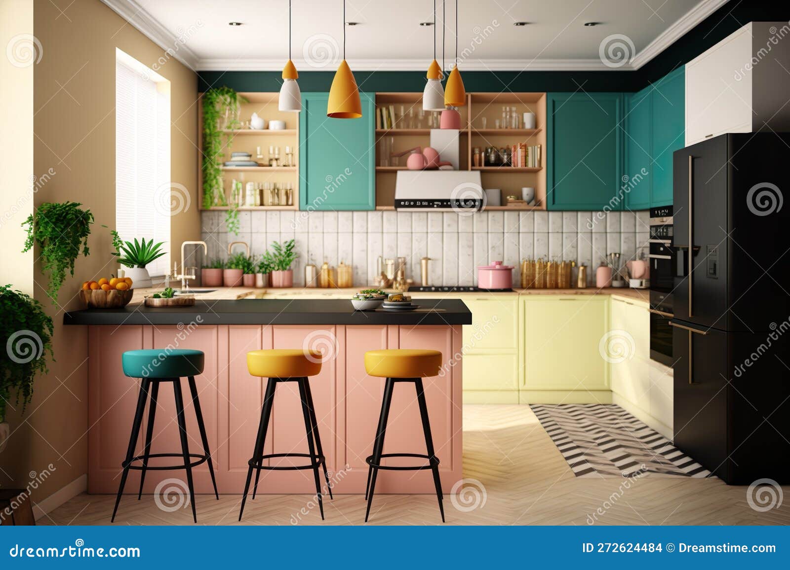 Contemporary Kitchen a 3D Rendering of Modern Interior Design Ai ...