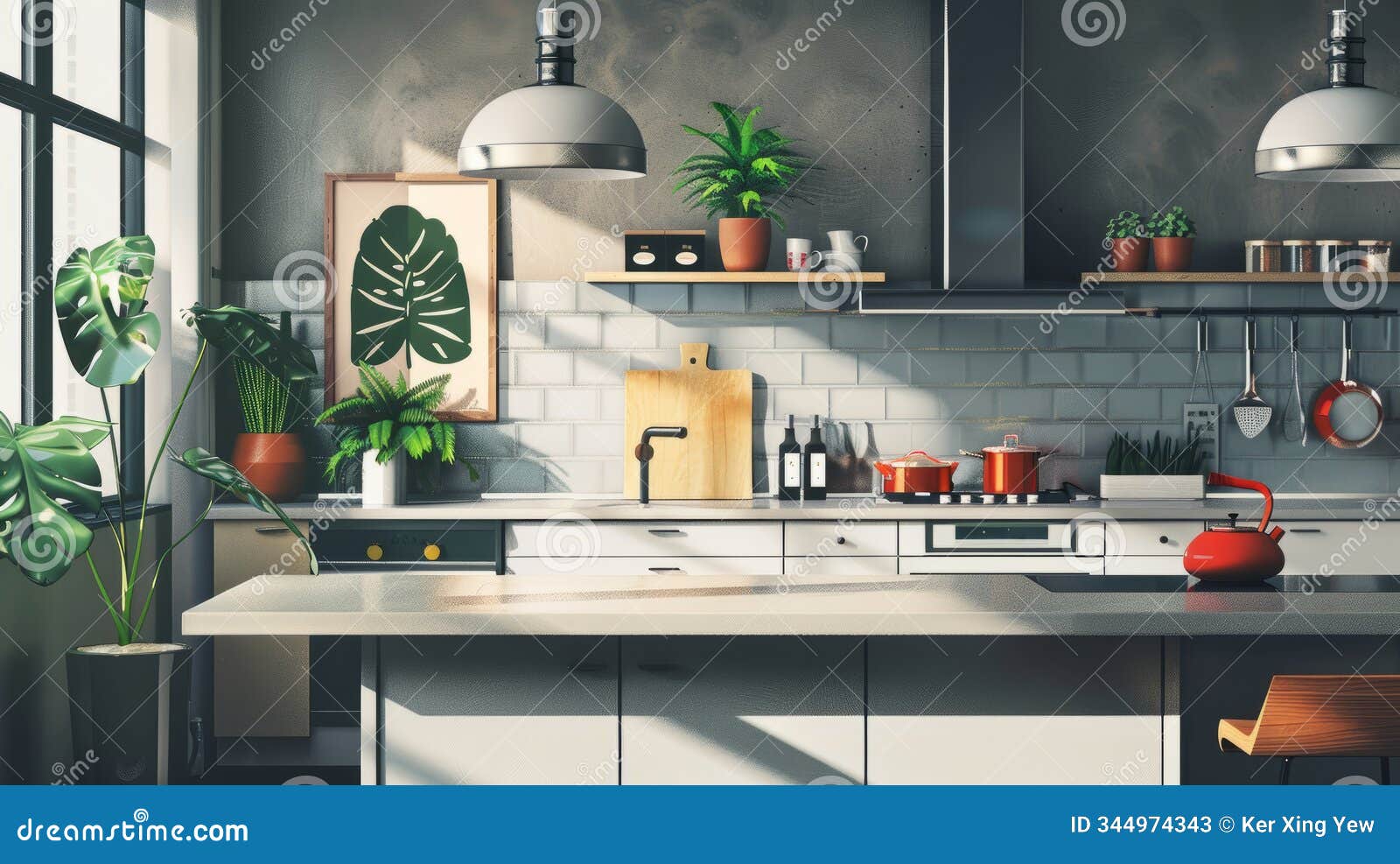 Contemporary Kitchen Poster Design Stock Illustration - Illustration of ...