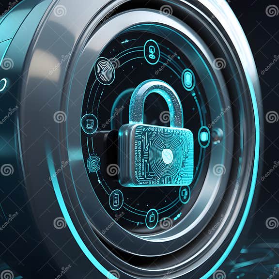 A Sleek, Futuristic Lock Featuring a Modern Padlock Design, Symbolizing ...