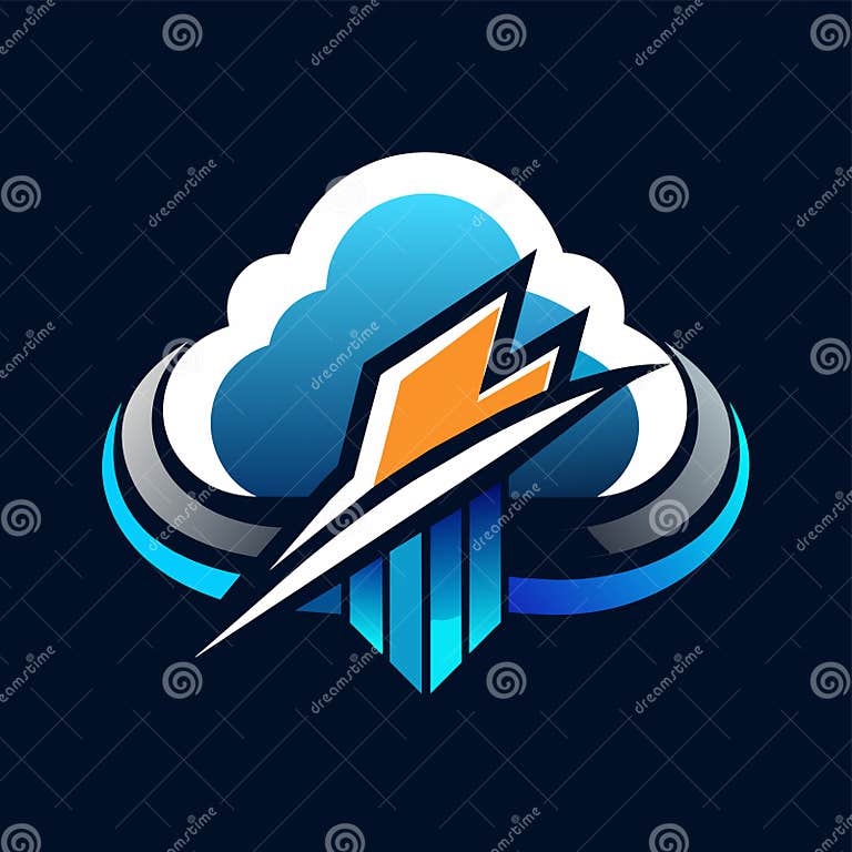 A Contemporary Logo Featuring a Stylized Cloud with a Bold Arrow and ...