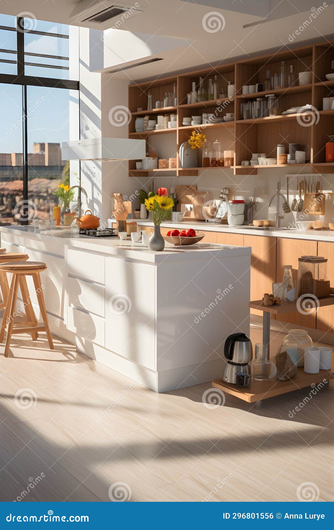 Contemporary Meets Classical in this Spacious Well-lit Kitchen Stock ...