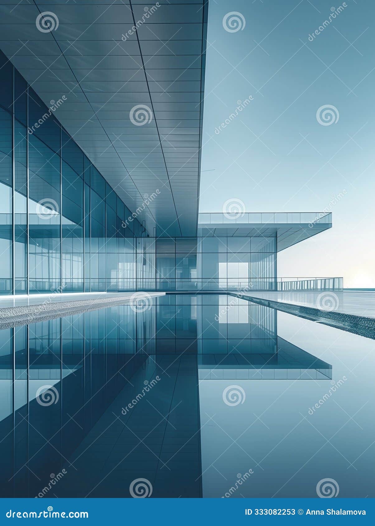 Contemporary Minimalistic Architectural Building with Vast Reflective ...