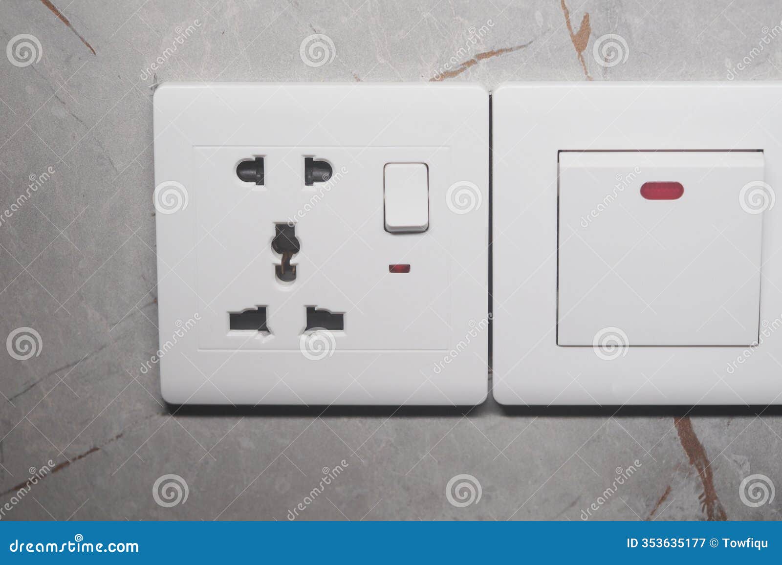 A Contemporary Modern Electrical Power Outlet and Switch Installed on ...