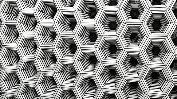 Contemporary Monochrome Interlocking Hexagon Pattern Design Stock ...
