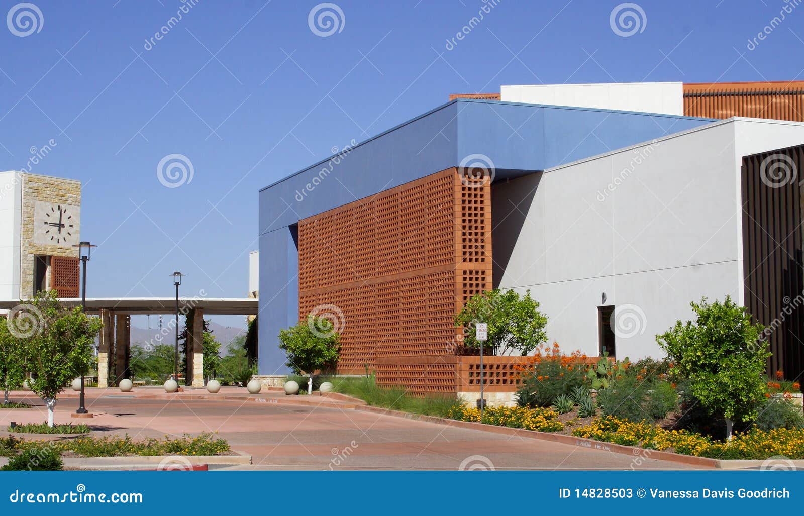 Contemporary Municipal Building Stock Image - Image of southwest, brick ...