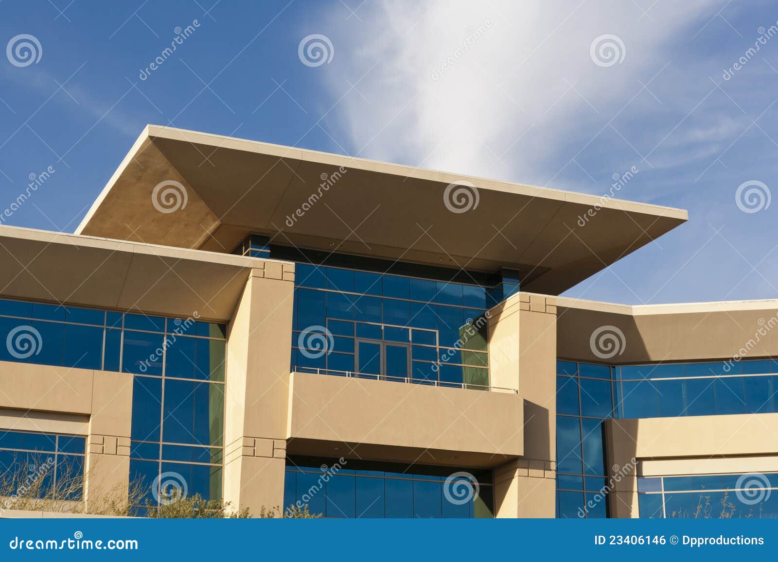 Contemporary Office Building with Stone Facade Stock Photo - Image of ...