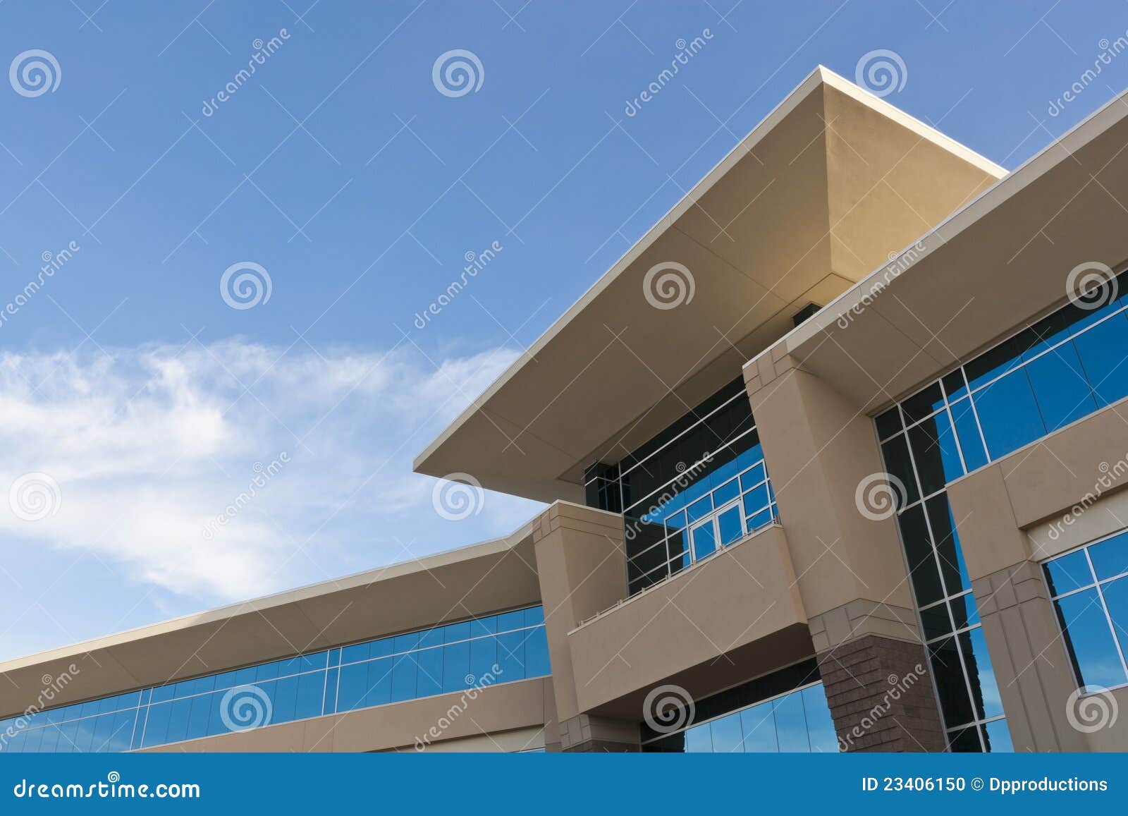 Contemporary Office Building with Stone Facade Stock Photo - Image of ...