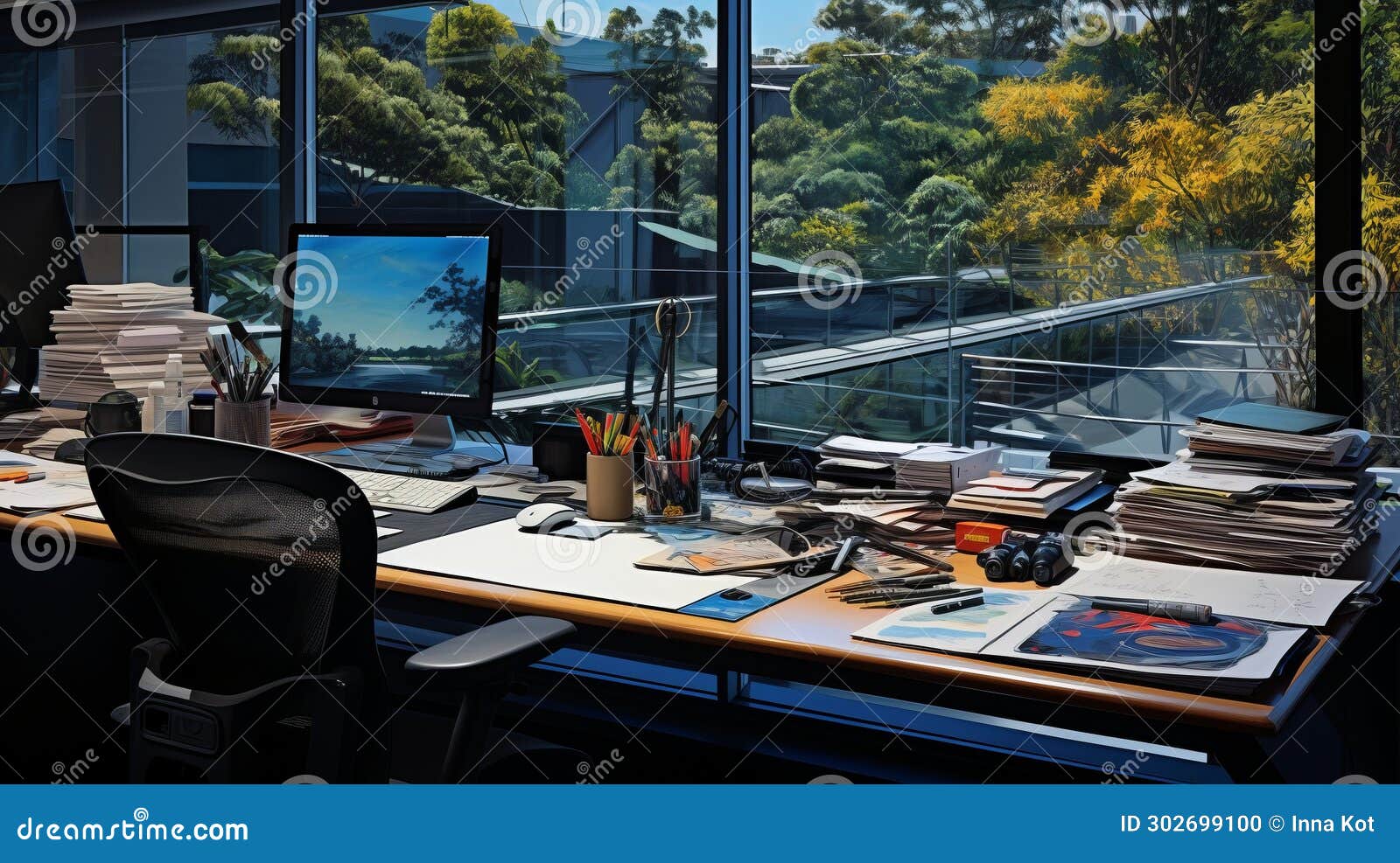 Contemporary Office Setting with Modern Tech, Stylish Stationery, and ...