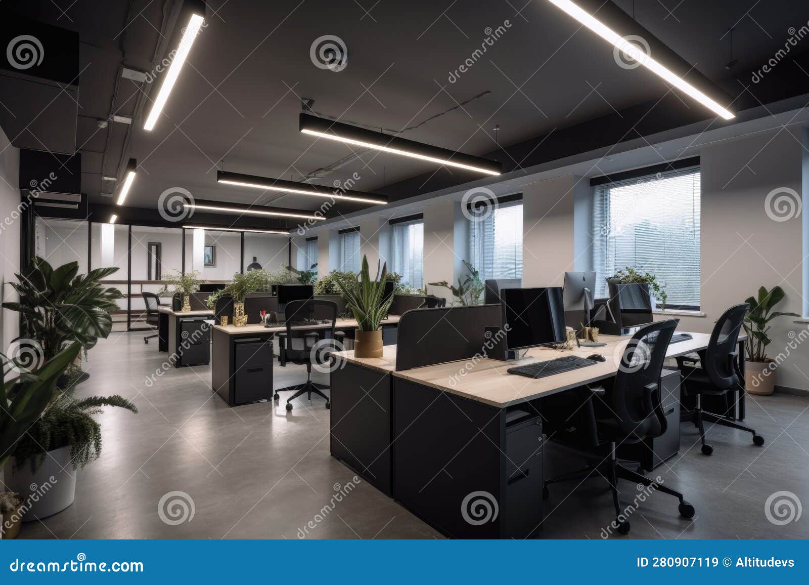 A Contemporary Office Space with a Variety of Smart Lighting Solutions ...