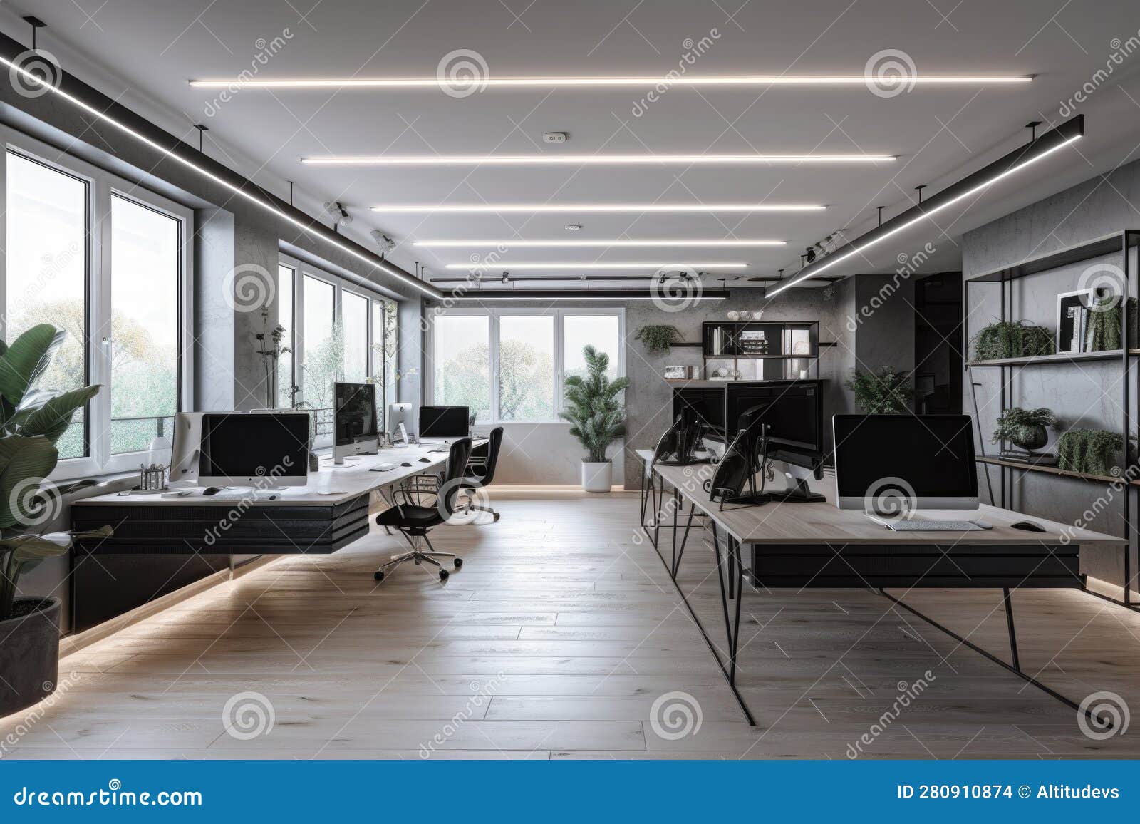 A Contemporary Office Space with a Variety of Smart Lighting Solutions ...