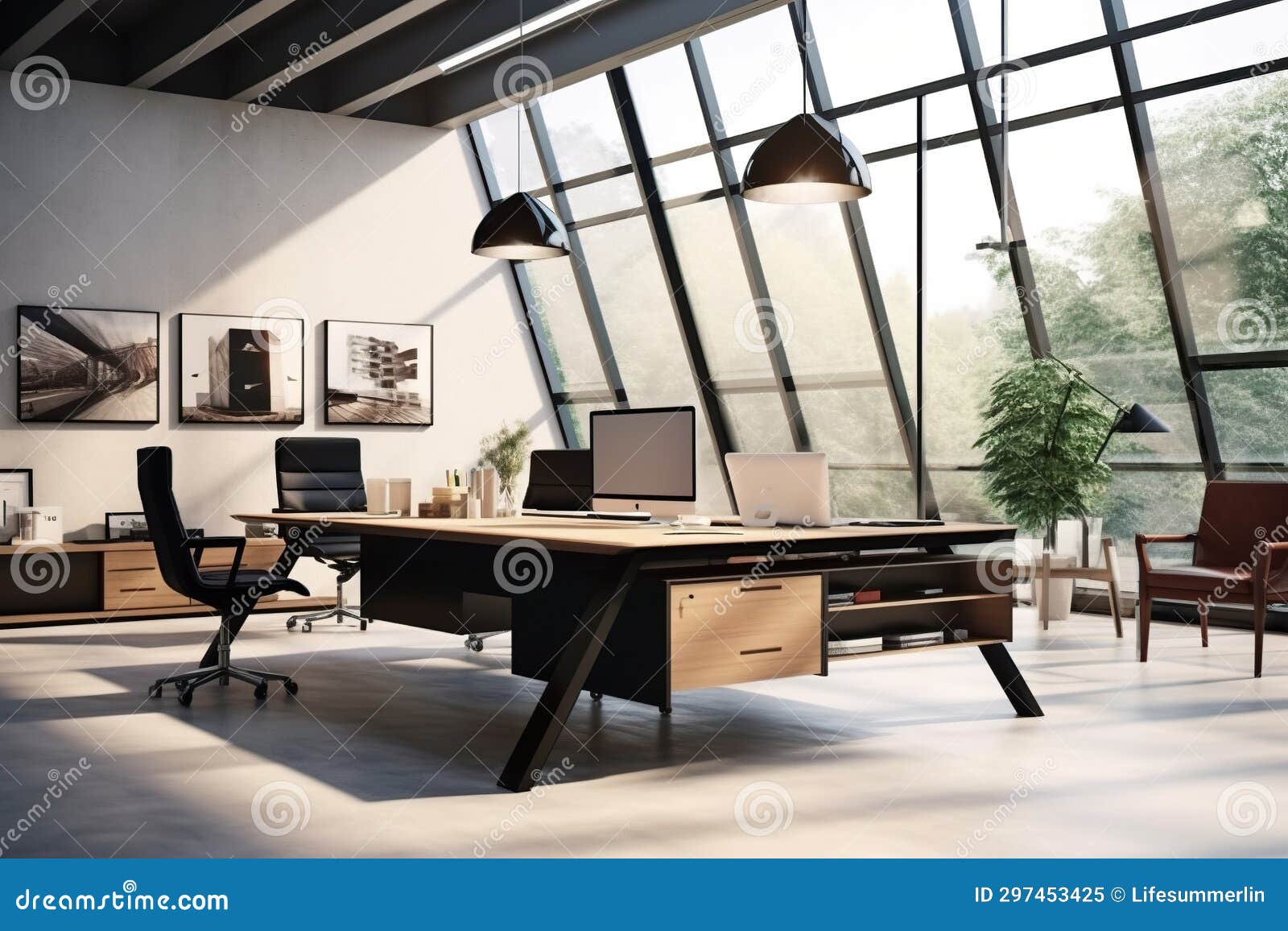 Contemporary Office Spaces, Stylish and Functional. Stock Image - Image ...