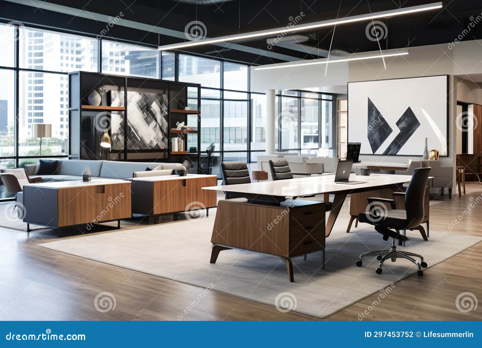 Contemporary Office Spaces, Stylish and Functional. Stock Photo - Image ...