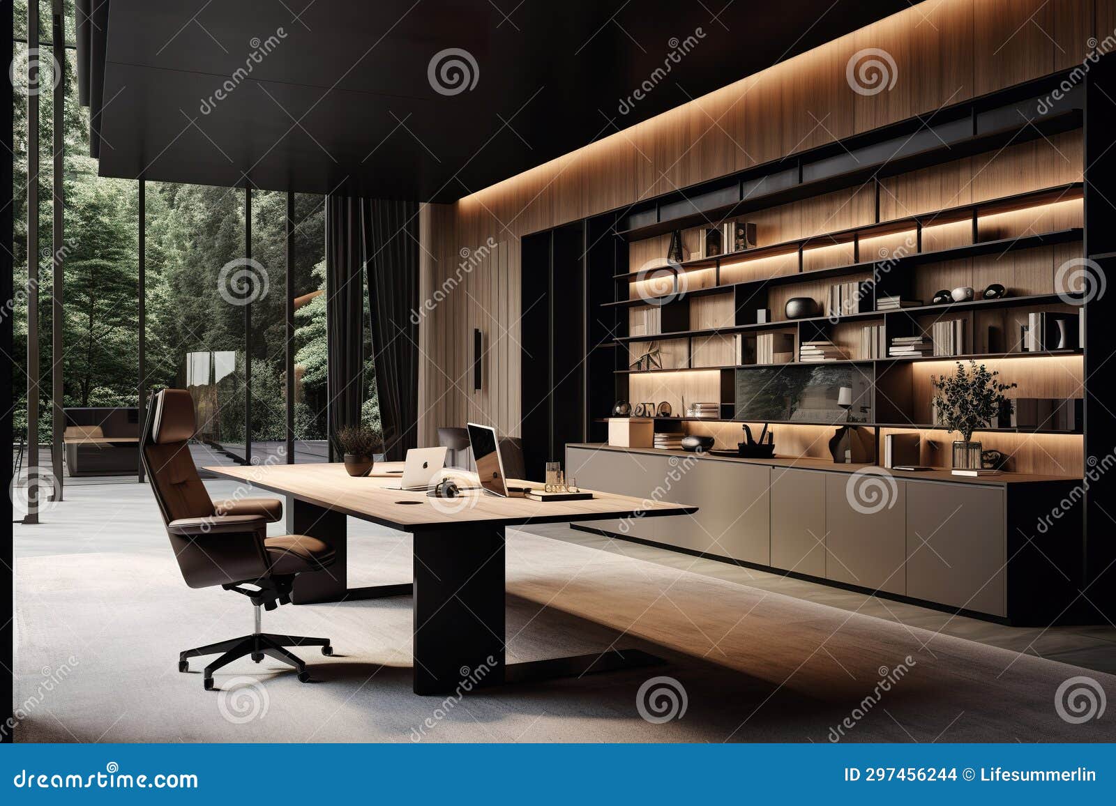Contemporary Office Spaces, Stylish and Functional. Stock Illustration ...