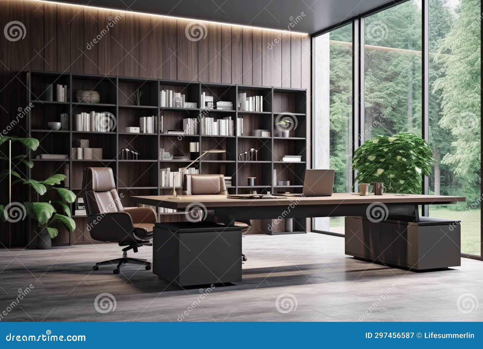 Contemporary Office Spaces, Stylish and Functional. Stock Illustration ...
