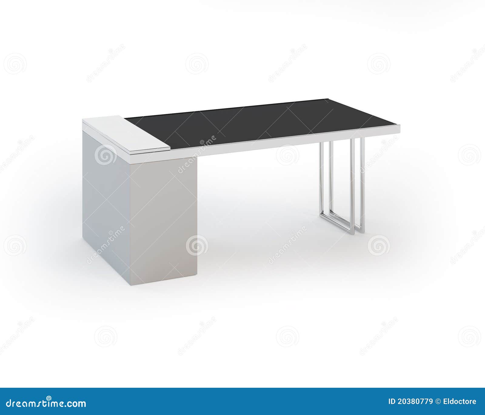 Contemporary Office Table On White Background Stock Illustration ...