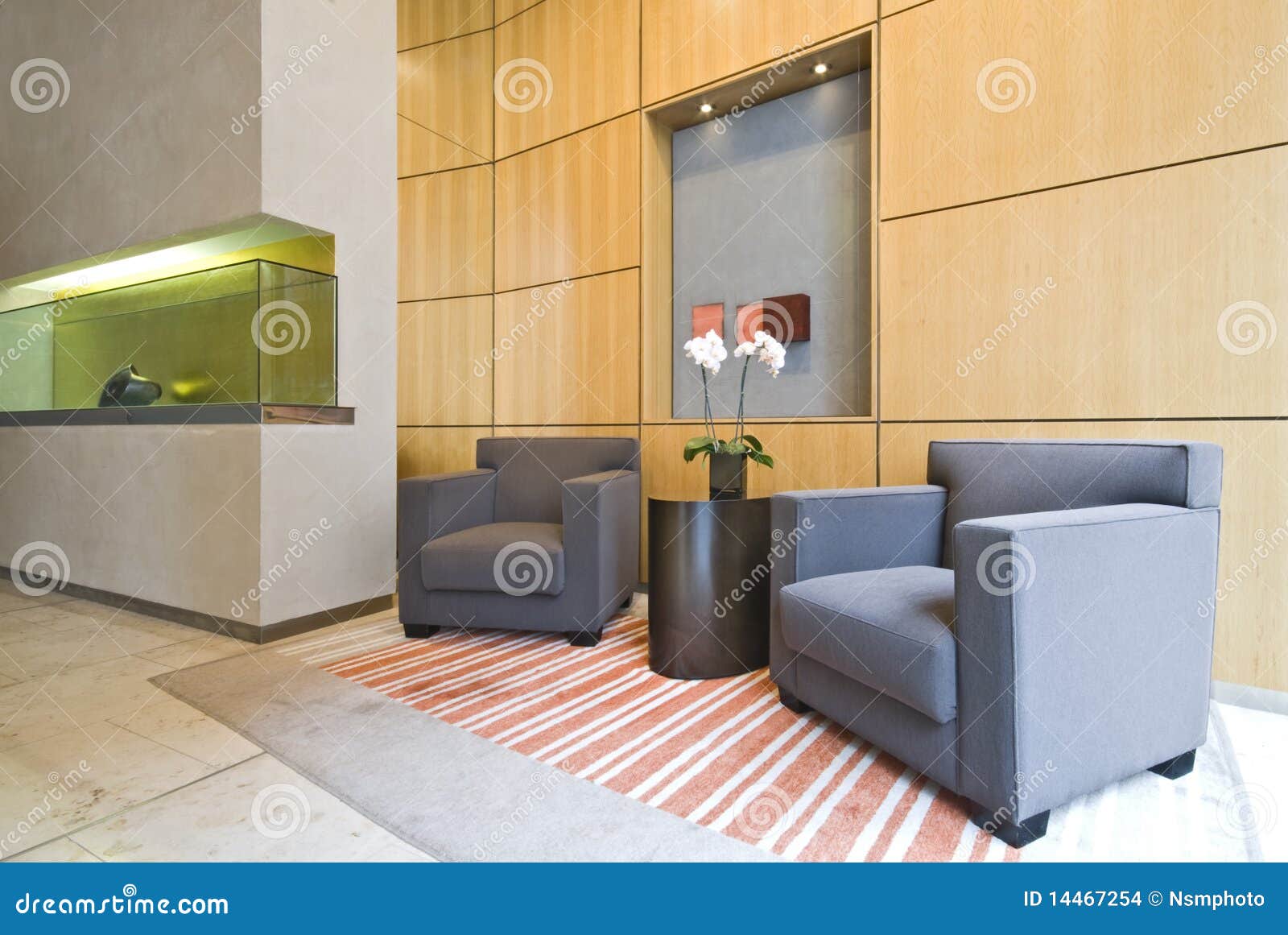 Contemporary Open Plan Hallway Stock Photo - Image of lounge, ceiling ...
