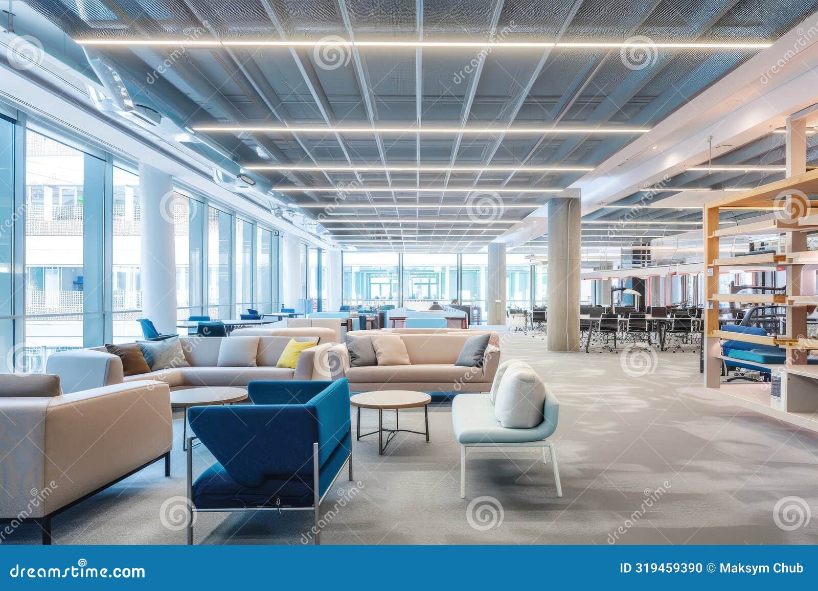 Contemporary Open Plan Office Featuring Collaborative Workstations for ...