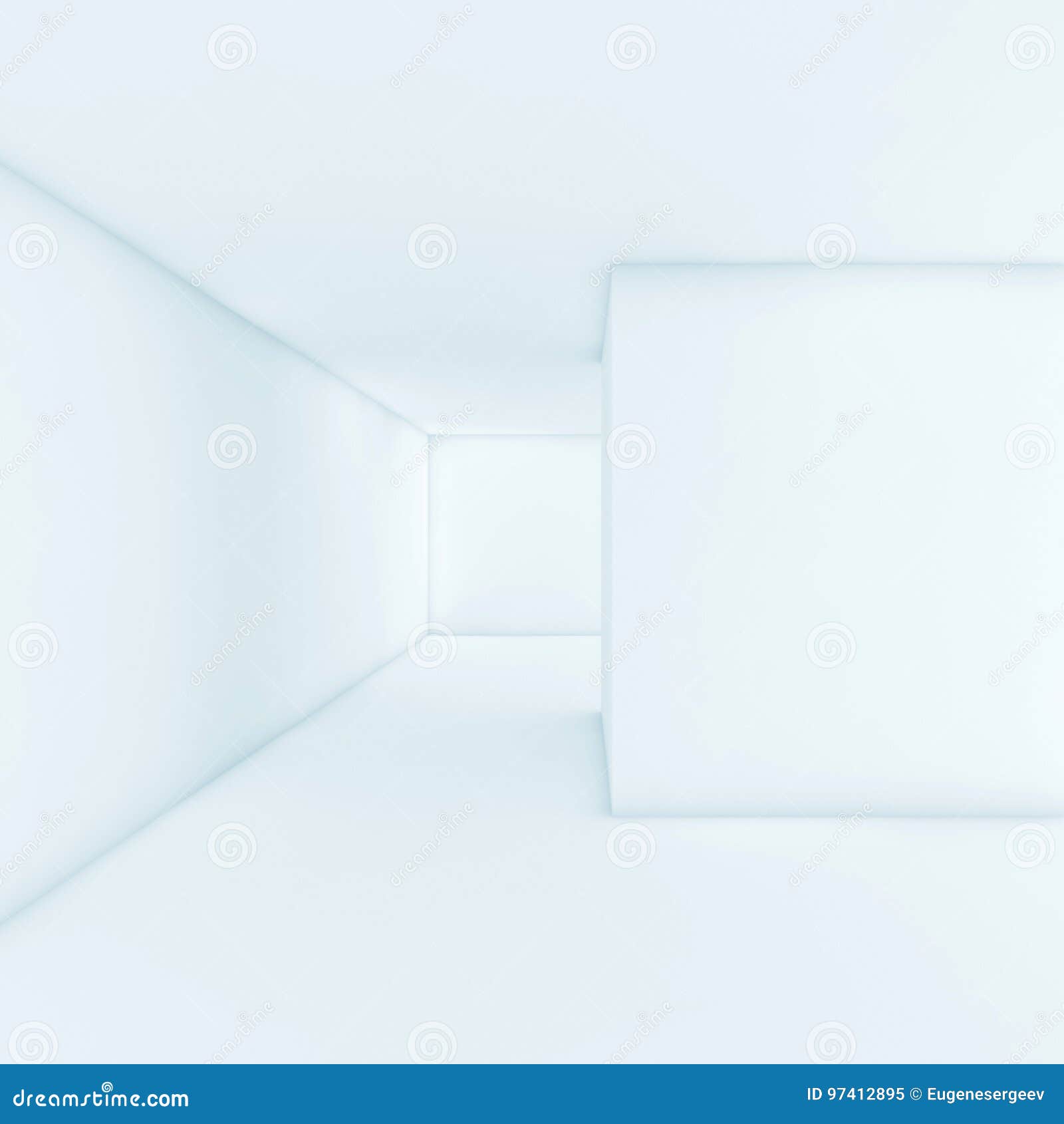 Contemporary Open Space, Square 3d Stock Illustration - Illustration of ...