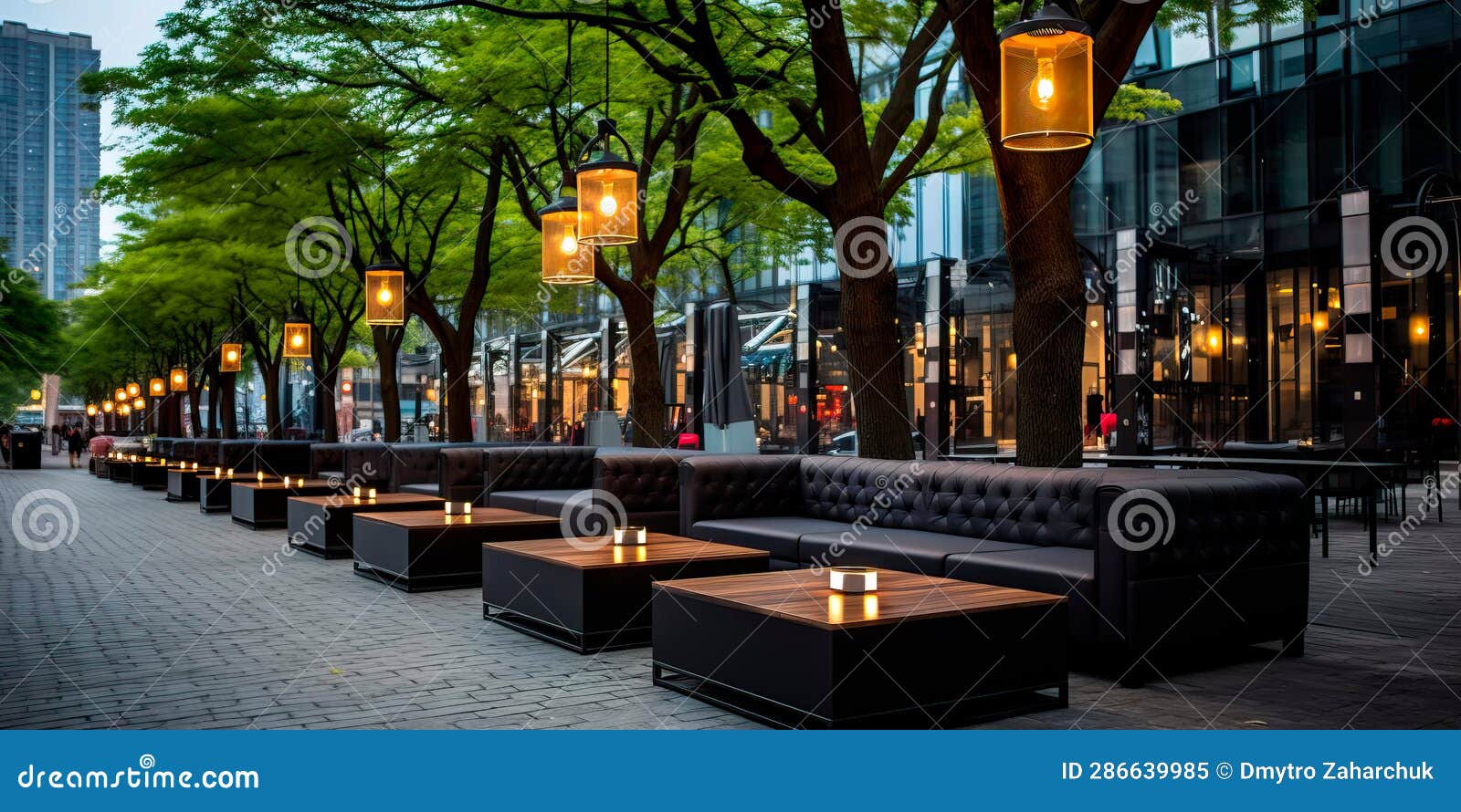 Contemporary Outdoor Seating Arrangement Featuring Modular Sofas, a ...