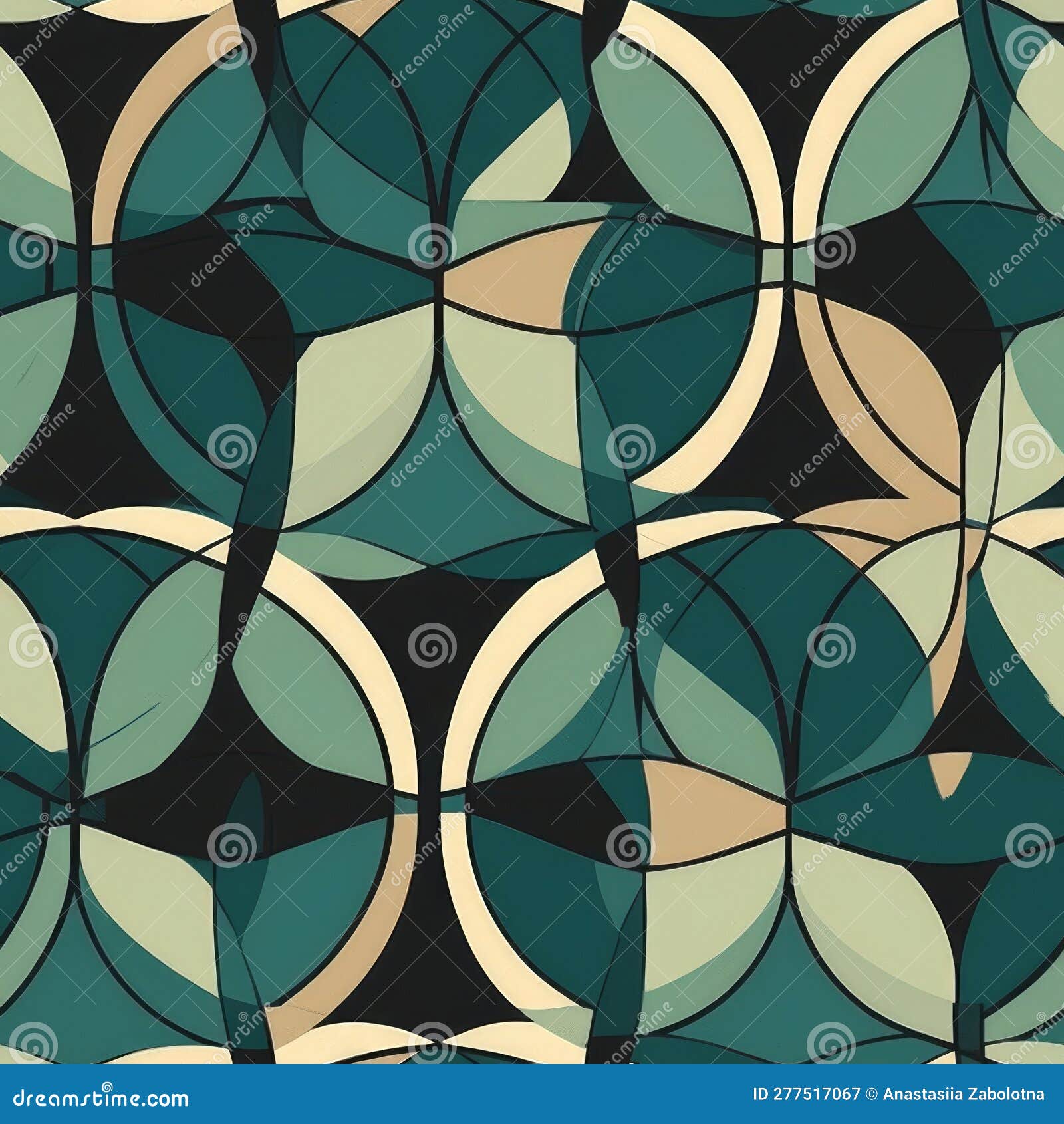 Contemporary Pattern with Overlapping Circles. Infinite, Seamless ...