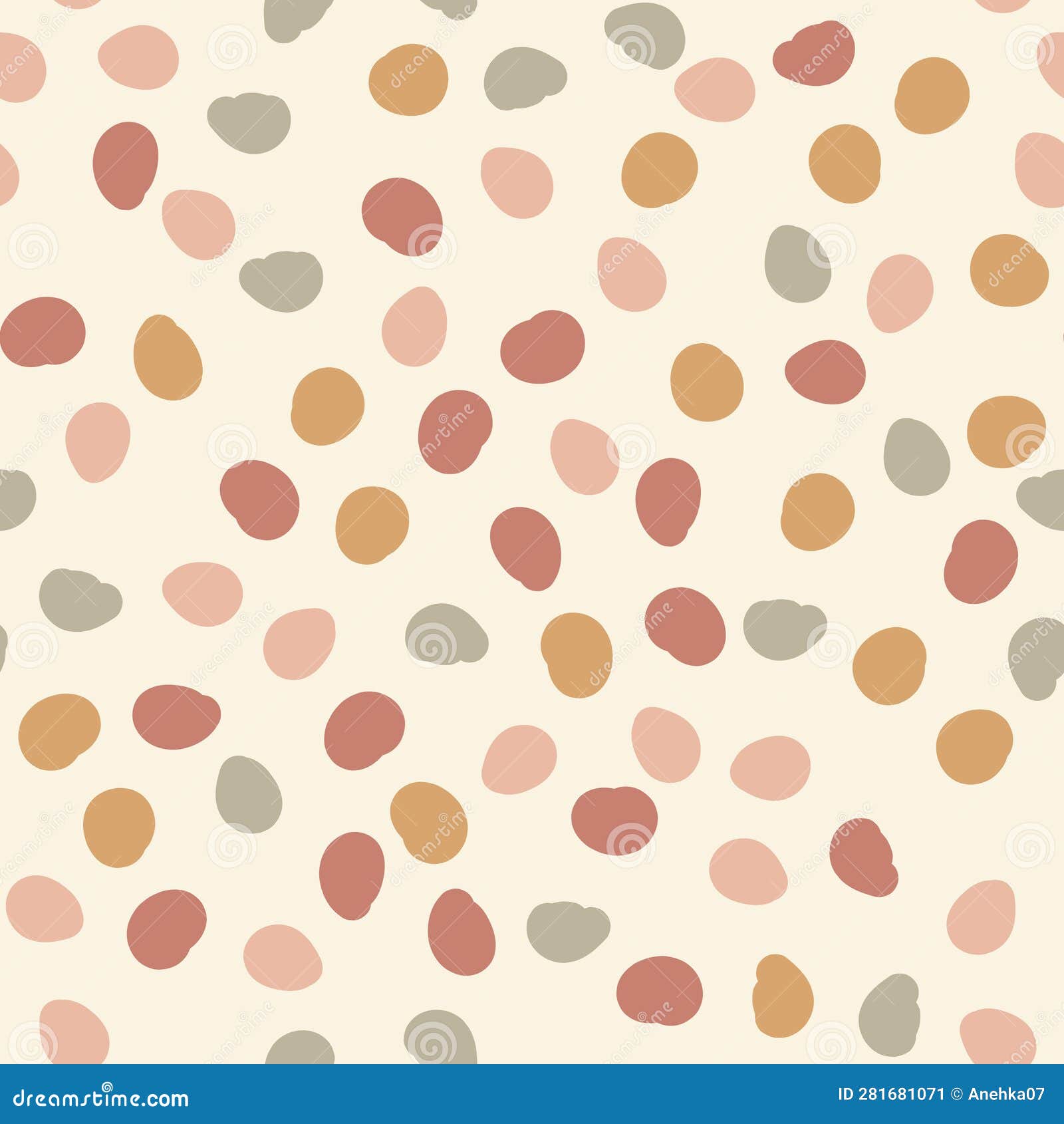 Contemporary Polka Dot Shapes Seamless Pattern in Vector Stock Vector ...