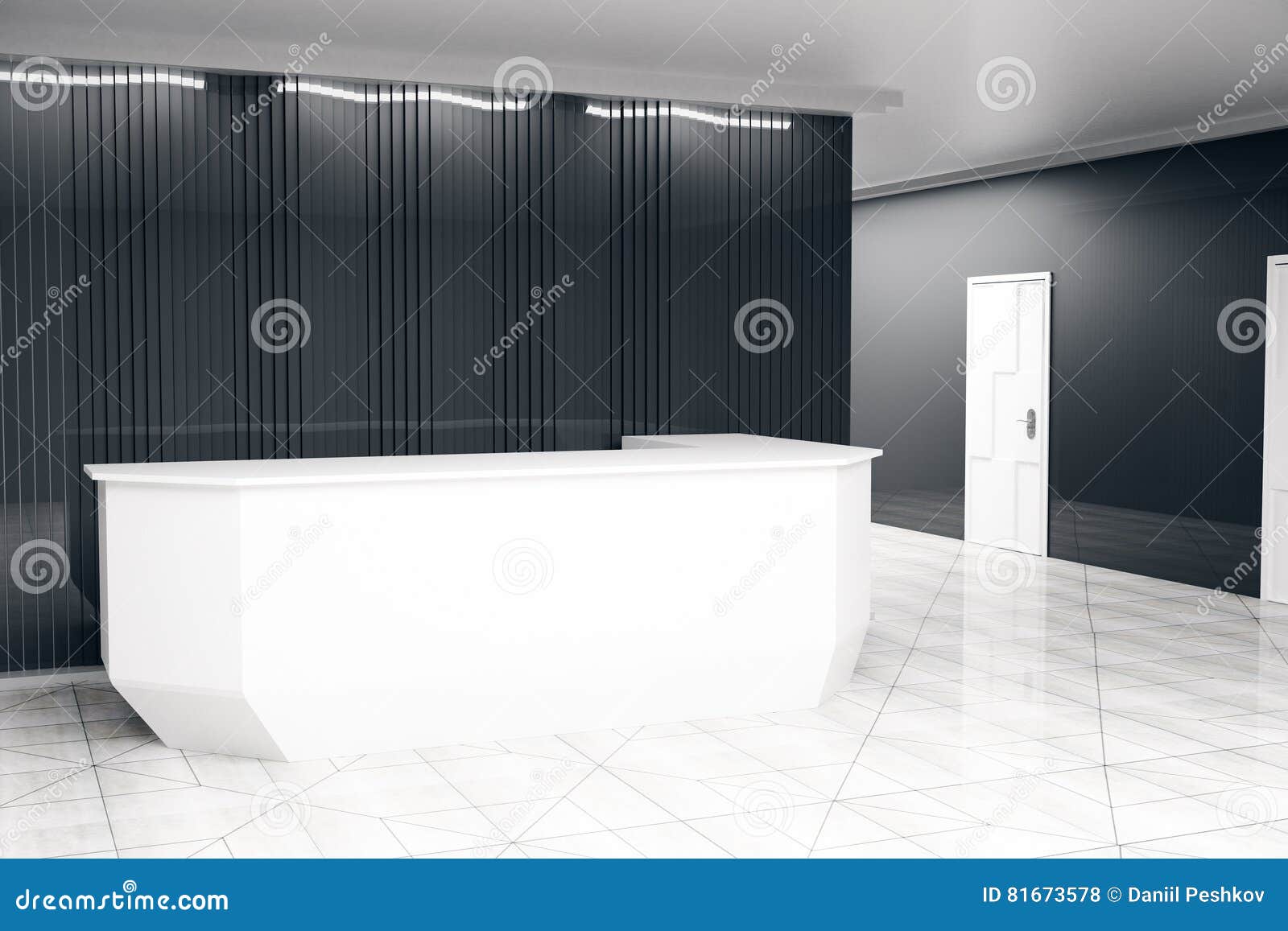 Contemporary Reception Desk Side Stock Illustration - Illustration of ...
