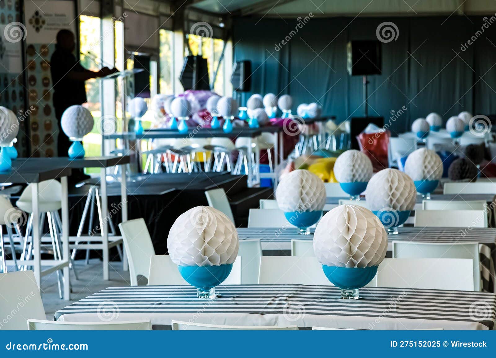 Contemporary Restaurant Setting with an Array of Tables Set with ...