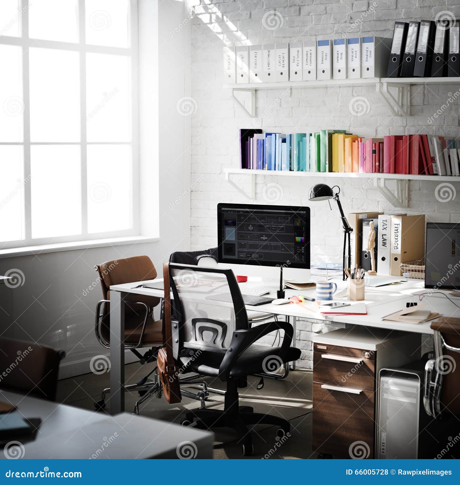 Contemporary Room Workplace Office Supplies Concept Stock Photo - Image ...